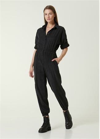 Beymen Club Kadın Siyah Gömlek Yaka Tulum 42