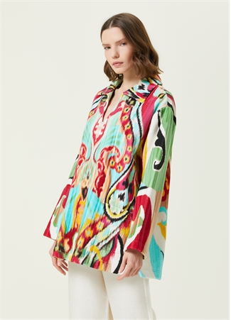 Etro Kadın Yeşil Pembe Şal Desenli Gömlek 42 It Etro Kadın Yeşil Pembe Şal Desenli Gömlek 42 It