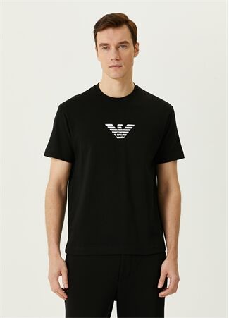 Emporio Armani Erkek Siyah Logo Detaylı T-shirt S EU
