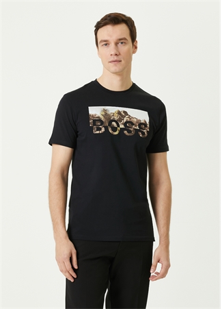 Boss Erkek Palm Springs Siyah Fotoğraf Baskılı Logolu T-shirt S EU Boss Erkek Palm Springs Siyah Fotoğraf Baskılı Logolu T-shirt S EU