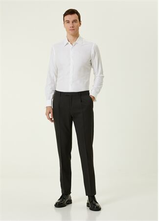 Pal Zileri Erkek Kahverengi Dar Paça Yün Pantolon 54 IT