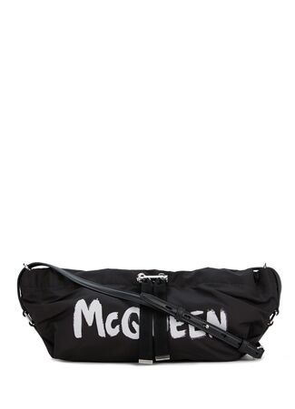 Alexander McQueen Kadın Siyah Büzgü Detaylı Çanta EU