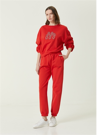 Fifty Pieces Kadın Kırmızı Boyfriend Jogger Pantolon L EU