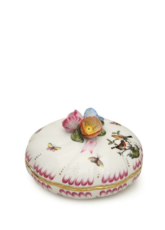 Herend Bonbonyer Çiçek Desenli Porselen Şekerlik Çok Renkli Herend Bonbonyer Çiçek Desenli Porselen Şekerlik Çok Renkli