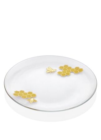 Chiara Alessi Gold Arı Detaylı Cam Tabak Çok Renkli