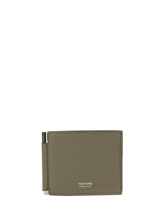 Tom Ford Erkek Gri Logolu Deri Cüzdan EU Tom Ford Erkek Gri Logolu Deri Cüzdan EU