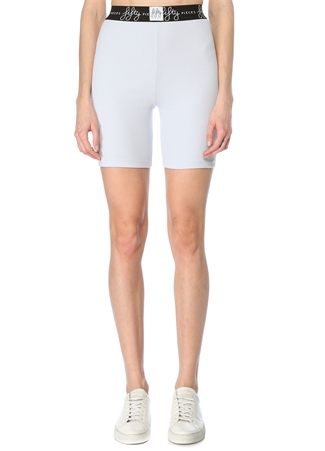 Fifty Pieces Kadın Mavi Siyah Logo Bantlı Biker Tayt Xs Eu