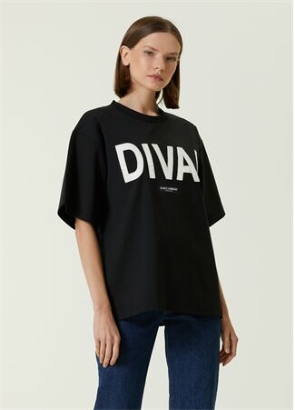 Dolce&Gabbana Kadın Siyah Nakışlı T-shirt S EU