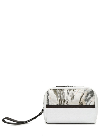 Pal Zileri Erkek Beyaz Desen Detaylı Keten El Portföyü Kahverengi EU