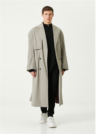 Balenciaga Erkek Gri Pardösü Haki 2 US