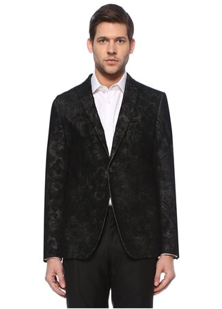 Palzileri Lab Erkek Siyah Kelebek Yaka Desenli Ceket 50 IT