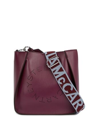 Stella McCartney Kadın Carrie Over Bordo Logolu Omuz Çantası EU