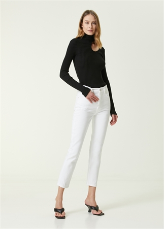 Anine Bing Kadın Sonya Slim Straight Beyaz Crop Jean Pantolon 24 US Anine Bing Kadın Sonya Slim Straight Beyaz Crop Jean Pantolon 24 US