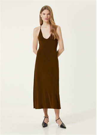 Khaite Kadın Yeşil Sırt Detaylı Midi Kokteyl Elbise S EU