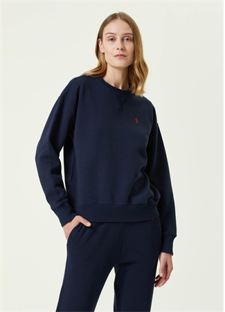 Polo Ralph Lauren Kadın Lacivert Bisiklet Yaka Sweatshirt XS EU