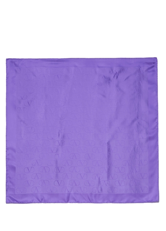 Valentino Garavani Kadın Lila Logo Desenli 86x86 Cm İpek Eşarp Mor Eu Valentino Garavani Kadın Lila Logo Desenli 86x86 Cm İpek Eşarp Mor Eu