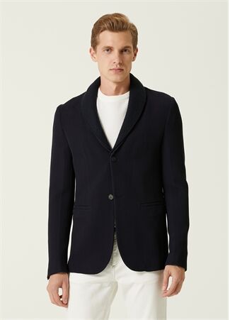 Emporio Armani Erkek Lacivert Şal Yaka Yün Ceket 54 IT