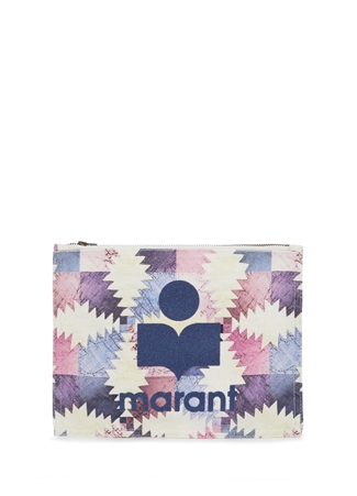 Isabel Marant Kadın Colorblocked Geometrik Desenli El Portföyü Mavi EU Isabel Marant Kadın Colorblocked Geometrik Desenli El Portföyü Mavi EU