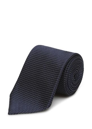 Zegna Erkek Lacivert Mikro Desenli İpek Kravat EU