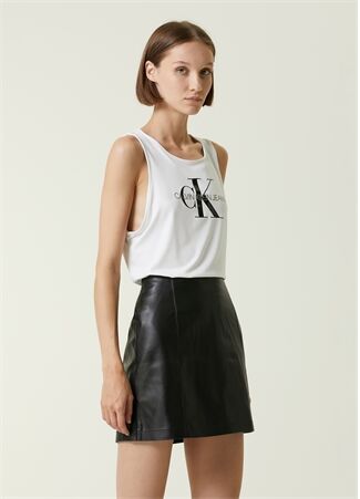 CK Jeans Kadın Beyaz Logo Baskılı T-shirt L EU