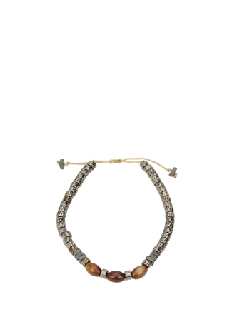 Beymen Collection Erkek Boncuk Detaylı Bileklik Gri EU