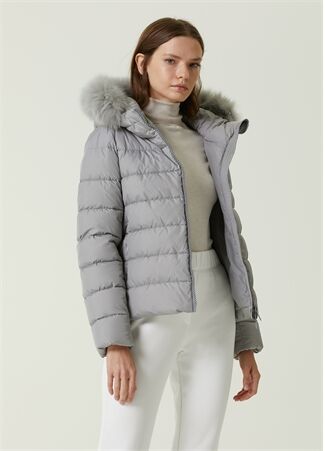Herno Kadın Gri Kapüşonlu Puff Mont 44 IT