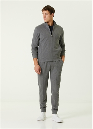 Corneliani Erkek Gri Dekoratif Dikişli Jogger Eşofman Altı 54 IT Corneliani Erkek Gri Dekoratif Dikişli Jogger Eşofman Altı 54 IT