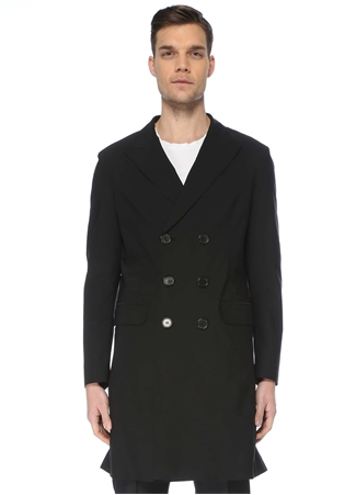 Neil Barrett Erkek Siyah Kruvaze Pardösü 48 It
