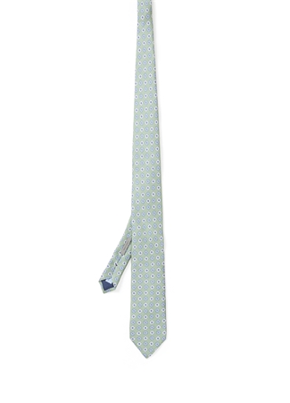 Corneliani Erkek Yeşil Mavi Desenli İpek Kravat EU Corneliani Erkek Yeşil Mavi Desenli İpek Kravat EU