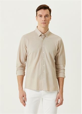 Network Erkek Comfort Fit Bej Gömlek XS EU