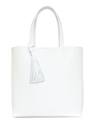 Beymen Kadın Aden Krokodil Dokulu Deri Alışveriş Çantası Beyaz EU