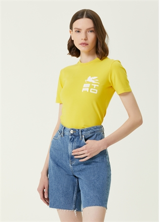 Etro Kadın Sarı Bisiklet Yaka Logolu T-shirt S Eu
