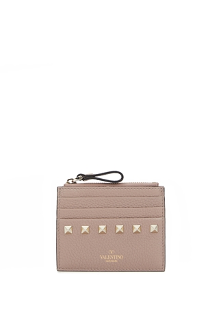 Valentino Garavani Kadın Rockstud Altın Rengi Deri Kartlık Pembe EU Valentino Garavani Kadın Rockstud Altın Rengi Deri Kartlık Pembe EU