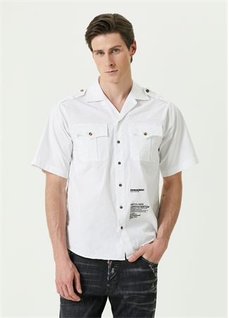 Dsquared2 Erkek Beyaz Logo Detaylı Apoletli Gömlek 48 It Dsquared2 Erkek Beyaz Logo Detaylı Apoletli Gömlek 48 It