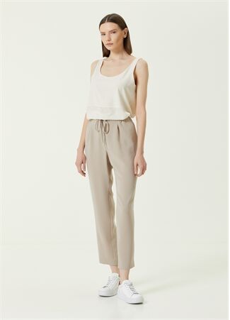 Beymen Club Kadın Bej Beli Bağcıklı Crop Pantolon 34 EU