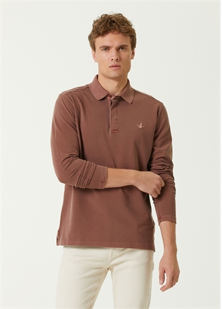 Beymen Club Erkek Comfort Fit Tütün Polo Yaka Uzun Kol T-shirt Kahverengi S