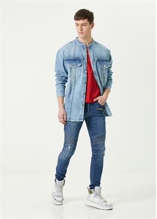 Balmain Erkek JEAN PANTOLON Mavi 36 US