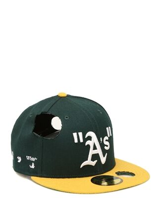 Off-White Erkek Haki Sarı Nakışlı Yün Şapka 7/4 EU