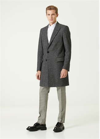 Gabriele Pasini Erkek Kahverengi Mikro Desenli Yün Pantolon 50 IT