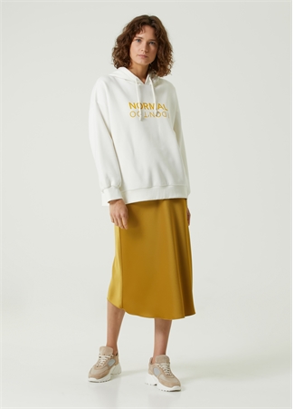 Beymen Club Kadın Beyaz Kapüşonlu Slogan Baskılı Sweatshirt XS Beymen Club Kadın Beyaz Kapüşonlu Slogan Baskılı Sweatshirt XS