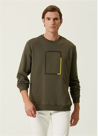 Network Erkek Comfort Fit Haki Sweatshirt L EU