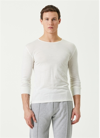 Zimmerli Erkek Ekru Uzun Kollu Yün T-shirt Bej M EU Zimmerli Erkek Ekru Uzun Kollu Yün T-shirt Bej M EU