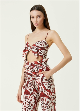 Johanna Ortiz Kadın Bordo Etnik Desenli Organik Pamuk Cropped Bluz 6 Us Johanna Ortiz Kadın Bordo Etnik Desenli Organik Pamuk Cropped Bluz 6 Us
