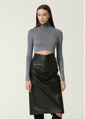 Zeynep Arçay Kadın Mavi Dik Yaka Simli Crop Bluz 34 EU Zeynep Arçay Kadın Mavi Dik Yaka Simli Crop Bluz 34 EU