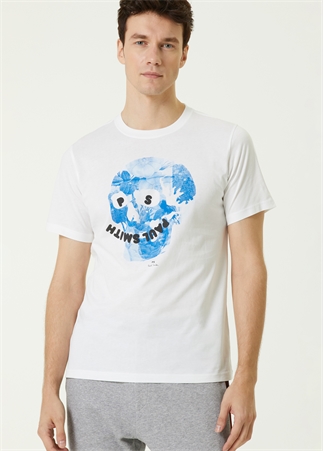 PS by Paul Smith Erkek Beyaz Kuru Kafa Detaylı Organik Pamuk T-shirt S EU PS by Paul Smith Erkek Beyaz Kuru Kafa Detaylı Organik Pamuk T-shirt S EU