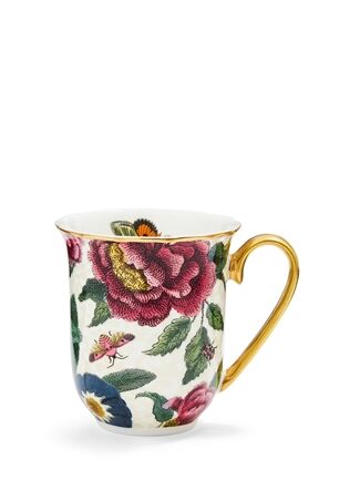 Spode Krem Çiçek Desenli Bardak Çok Renkli Spode Krem Çiçek Desenli Bardak Çok Renkli