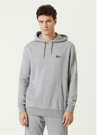 Paul Smith Erkek Gri Kapüşonlu Logolu Sweatshirt S EU