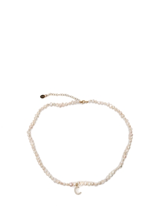 Linya Jewellery Kadın İncili C Harf Formlu Gümüş Rengi Kolye Altın EU Linya Jewellery Kadın İncili C Harf Formlu Gümüş Rengi Kolye Altın EU