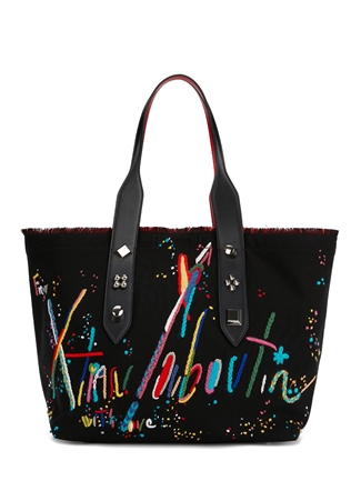 Christian Louboutin Kadın Siyah Logo Nakışlı Çanta EU