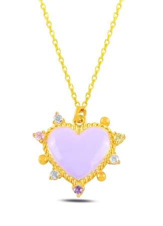 Felizist Kadın Pippa Mor Kalp Formlu Altın Rengi Kaplama Kolye EU Felizist Kadın Pippa Mor Kalp Formlu Altın Rengi Kaplama Kolye EU